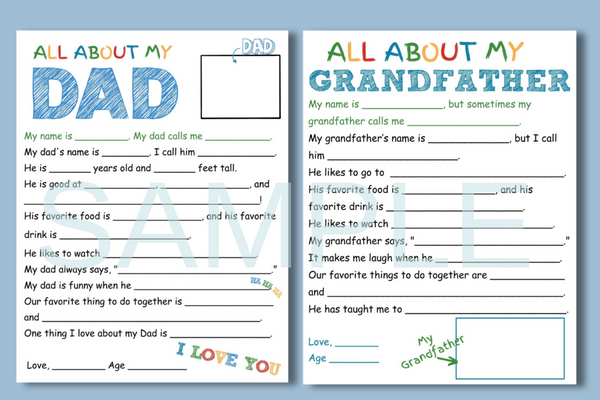 All About Dad Questionnaire - Grandpap, too! - Your Modern Family Shop