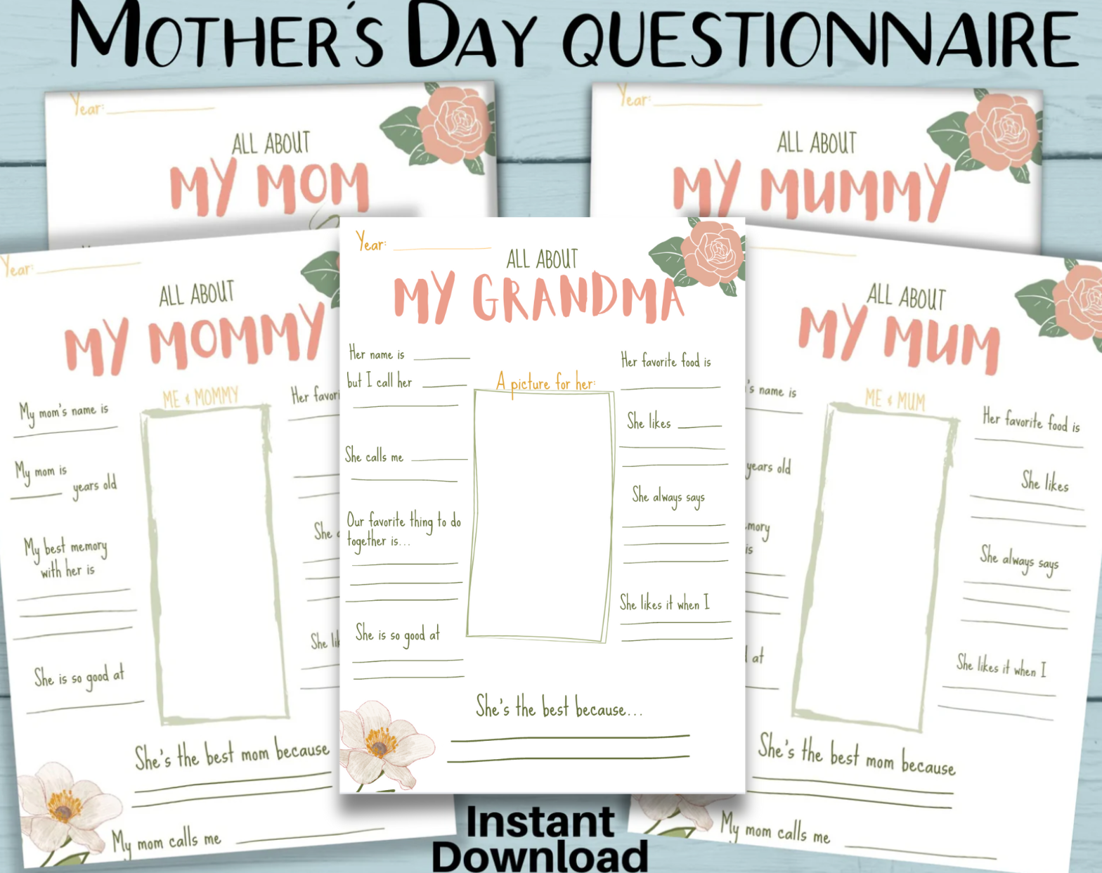 All About My Mom Printable