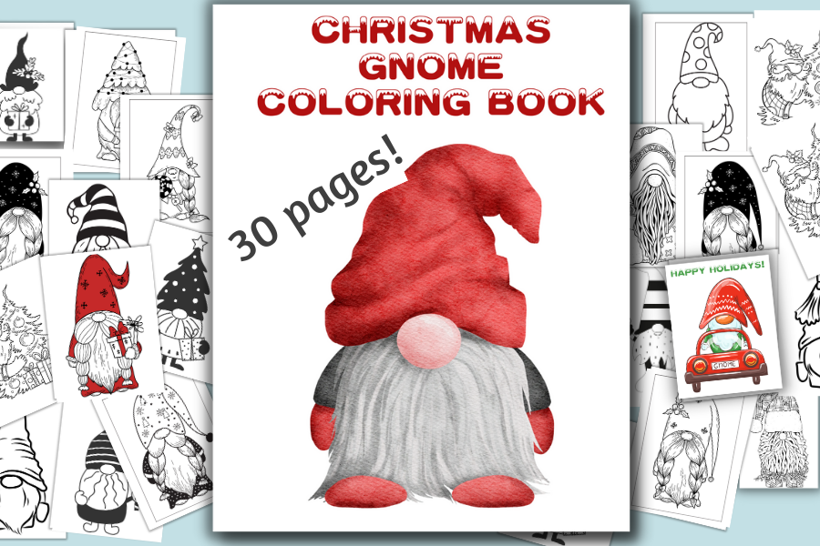Christmas Gnome Coloring - Your Modern Family Shop