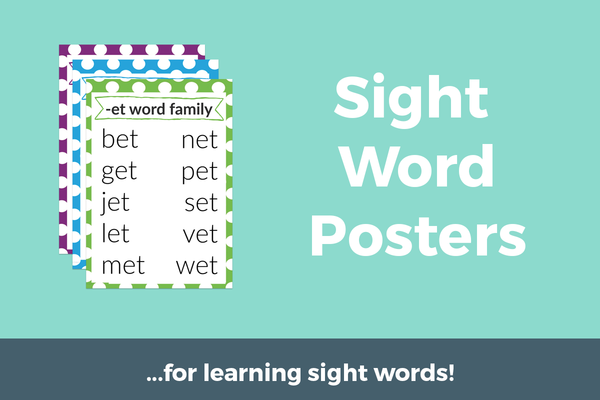 Word Families : 12 Printable Posters including the word family lists ...